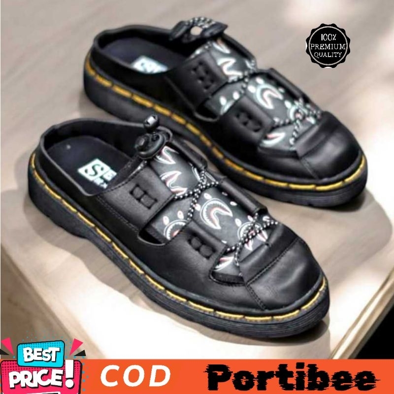 Jual Portibee Bape Sepatu Sandal Bustong Hitam Pria Casual Sendal ...