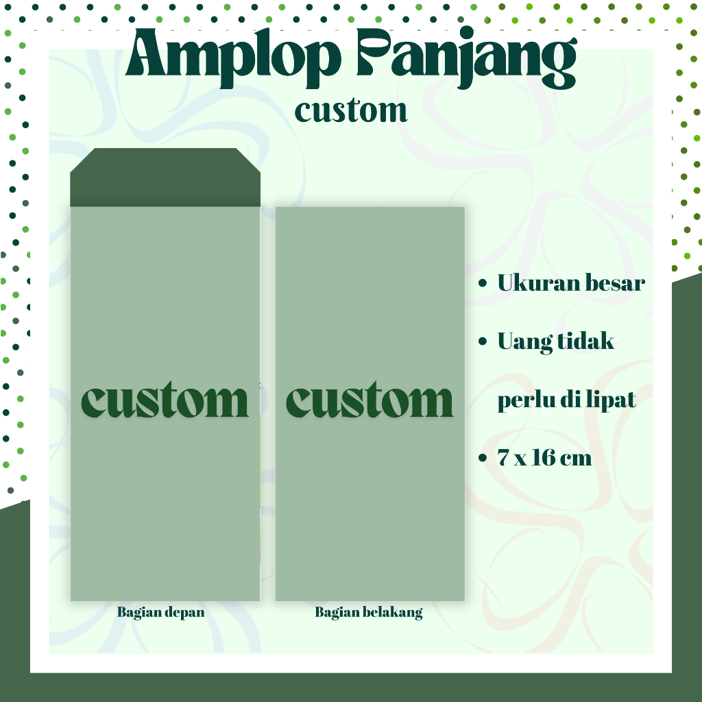 Jual AMPLOP CUSTOM PANJANG 7x16 CM & SEDANG 7X11 CM | Shopee Indonesia
