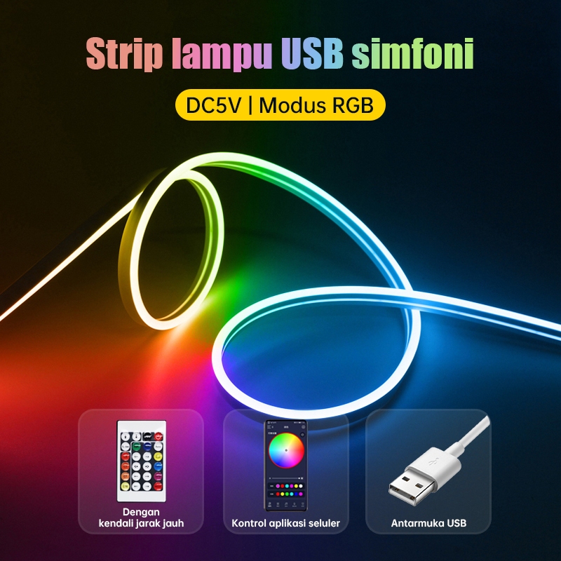 Jual Lampu Strip RGB USB 5V - Untuk Dekorasi Kamar & TV Backlight ...