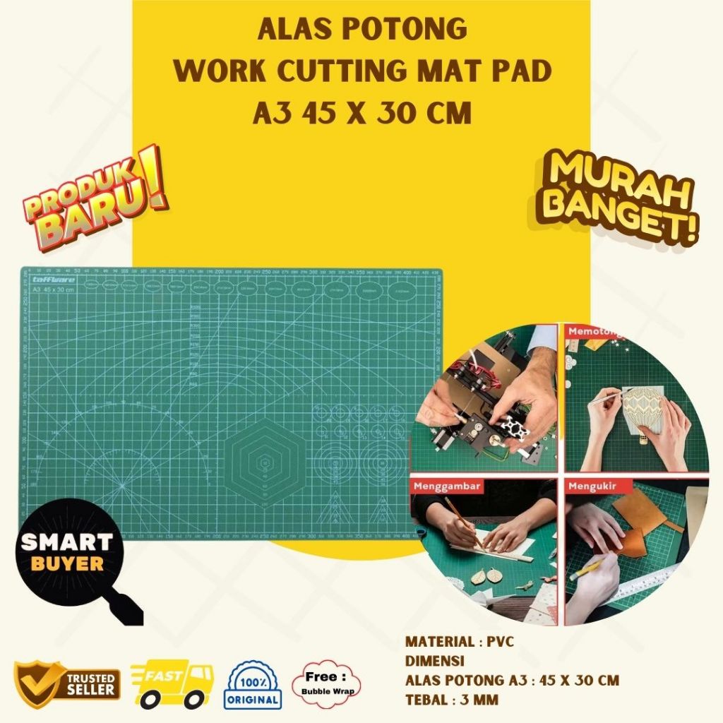 Jual Alas Potong Papan Kerja Cutting Mat A3 45 X30 cm Working Pad ...
