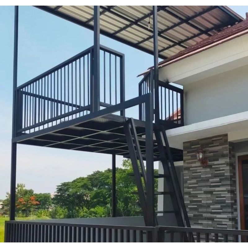 Jual Mezzanine outdor besi atap kanopi dak balkon | Shopee Indonesia