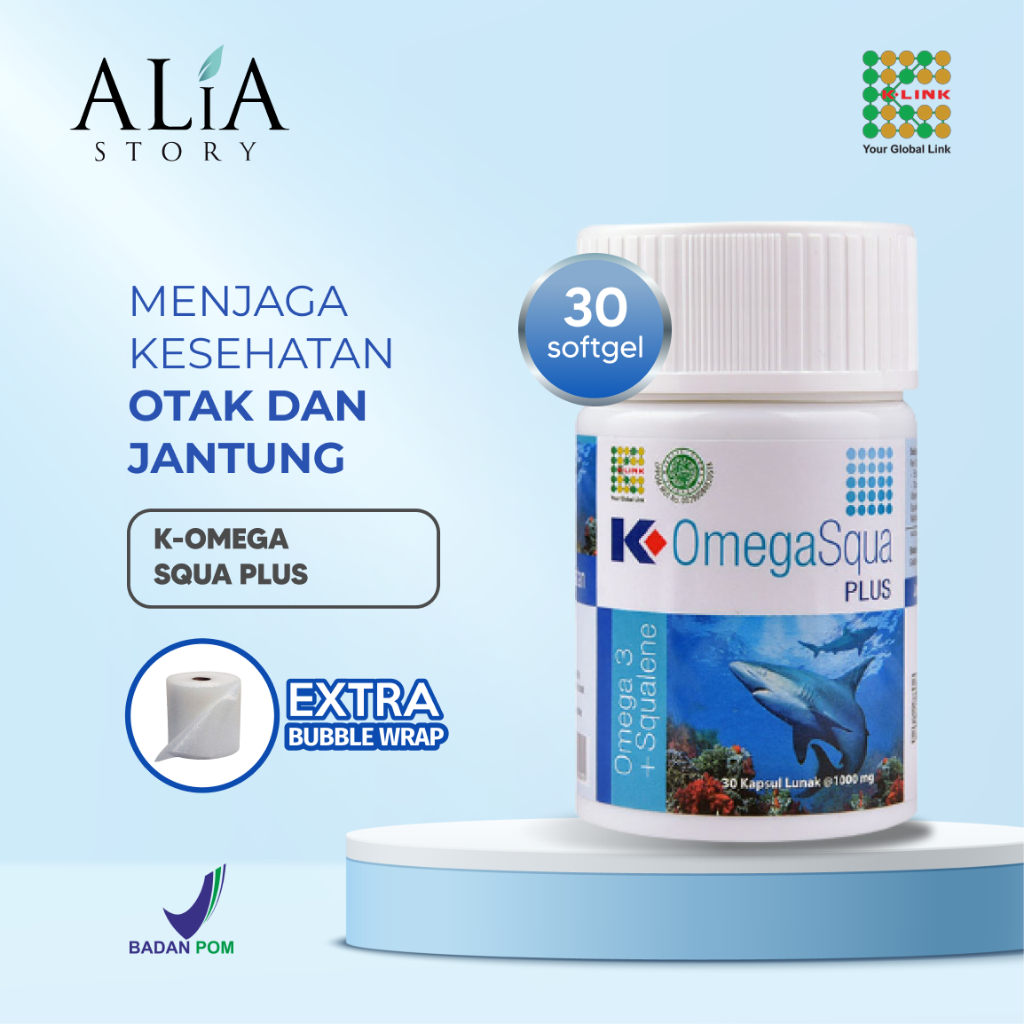Jual K-OMEGA SQUA K LINK BPOM (1 Botol isi 30 Softgel) Omega Squalene ...