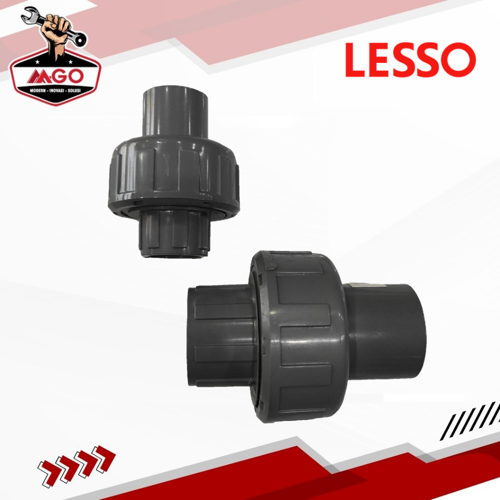 Jual PVC Union Socket AW LESSO (1/2" Inch / 1" Inch) | Shopee Indonesia