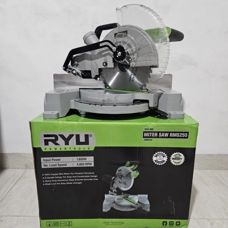 Jual RYU MITER SAW RMS255 - MITER SAW 10 INCH - MESIN POTONG ALUMINIUM DAN KAYU - PERKAKAS ...