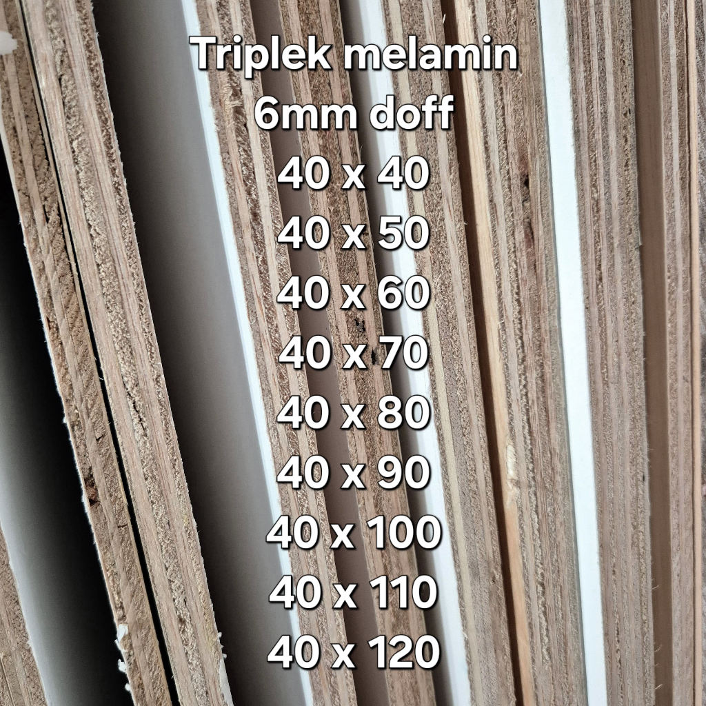 Jual Triplek melamin putih custom 6mm doff 1 sisi lebar 40 cm | Shopee Indonesia