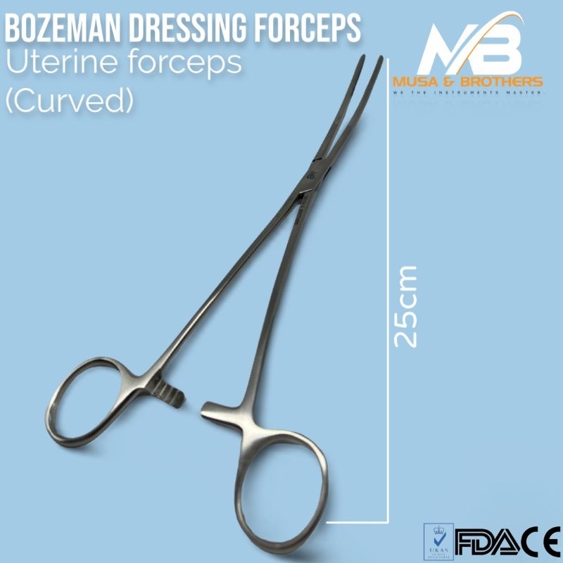 Jual Bonzeman Dressing Forceps, Tampon tang, Uterine Forcep Curved ...