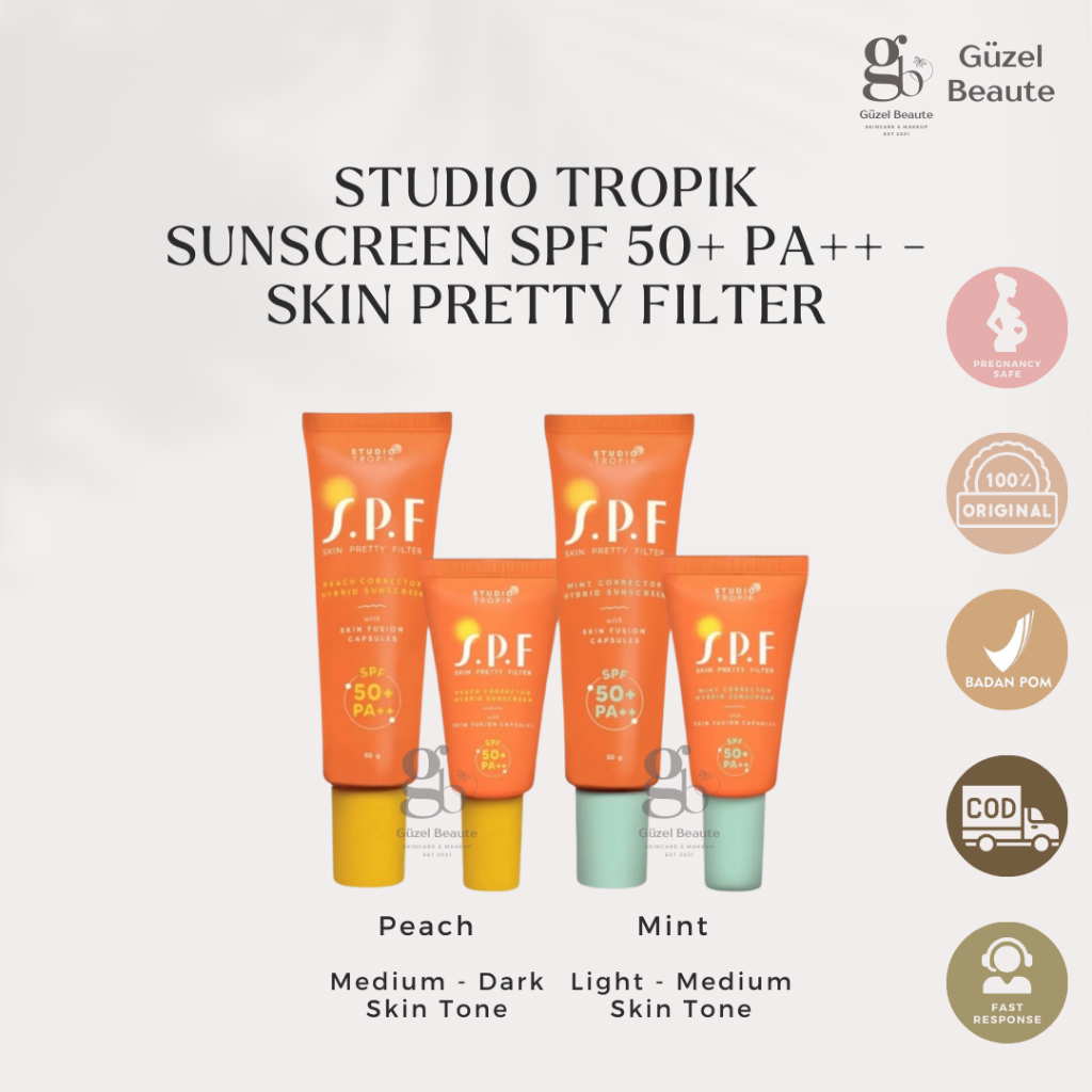 Jual Guzel Studio Tropik Sunscreen SPF 50+ PA++ - Skin Pretty Filter ...
