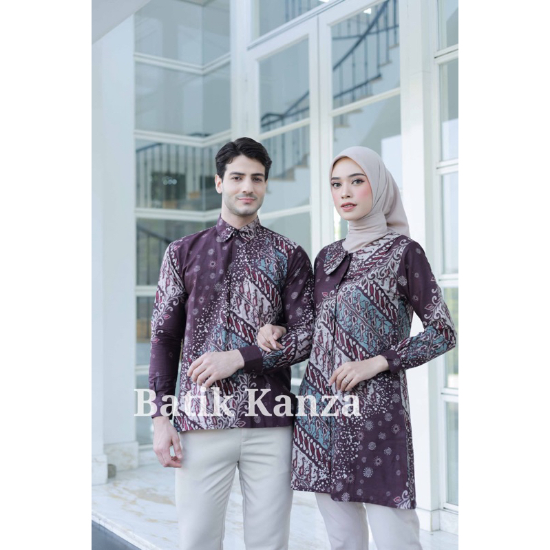 Jual Baju Batik Couple Modern Tunik Couple Kemeja Batik Pria Wanita Lengan Panjang | Shopee ...