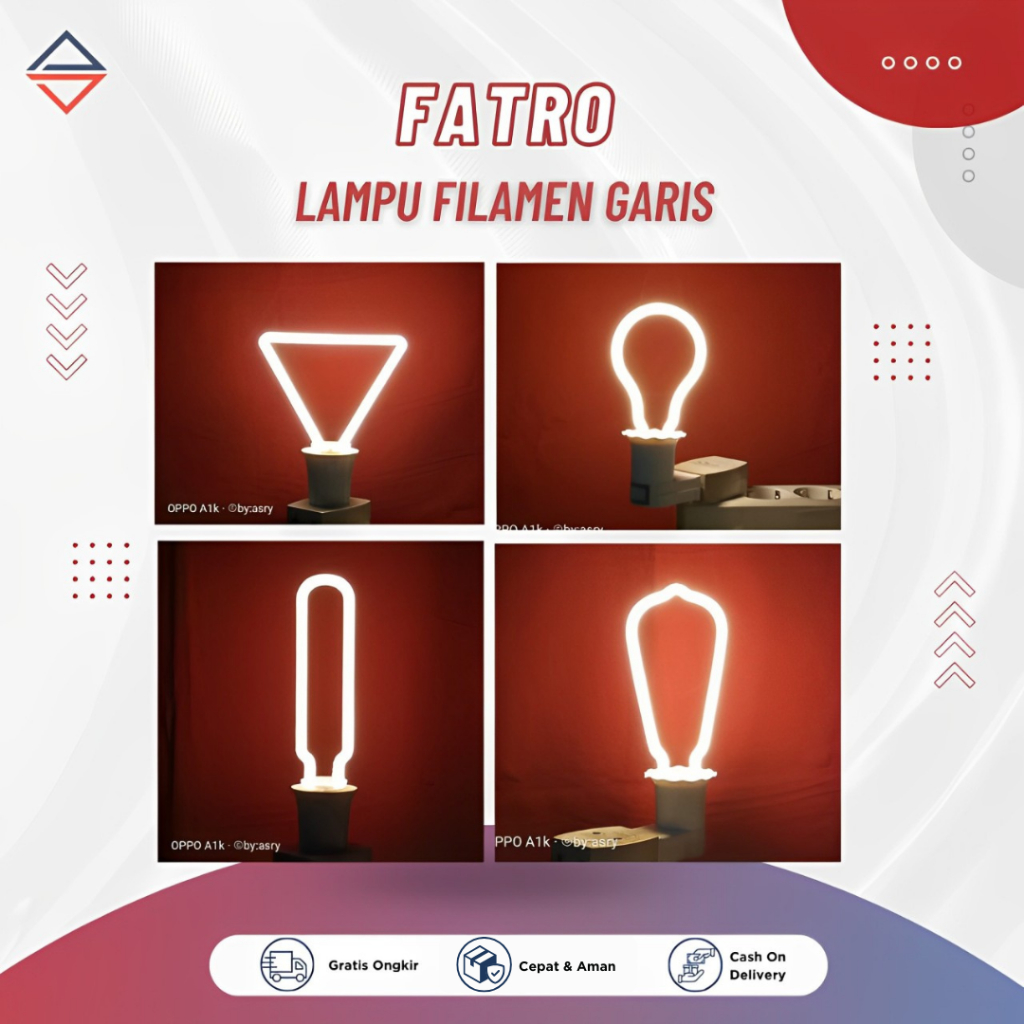 Jual Lampu Led Filamen Cafe Karakter Aesthetic Garis Warm (3000K) Retro ...