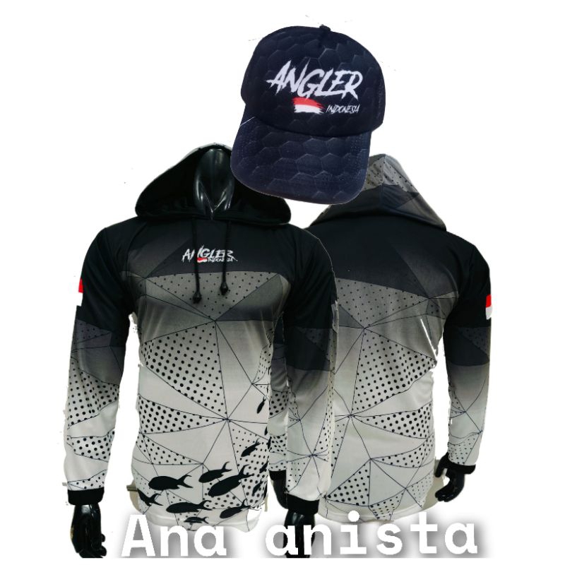 Jual KAOS JERSEY EDISI INDONESIA ANGLER BAJU MANCING BERIKUT TOPI ...