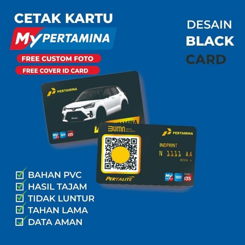 Jual Cetak Kartu My Pertamina Desain Black Card Full Color PVC Premium | Shopee Indonesia
