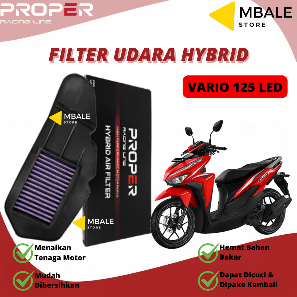 Jual Filter Udara Proper Vario 125 Esp, Vario 125 LED Original Hybrid ...