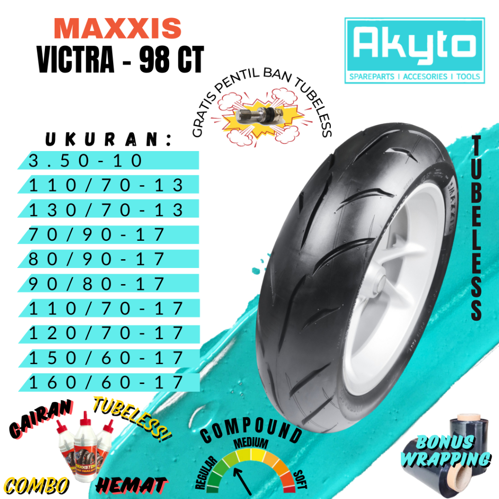 Jual BAN MAXXIS VICTRA CT / BAN TUBELESS FREE PENTIL + WRAPPING / BAN ...