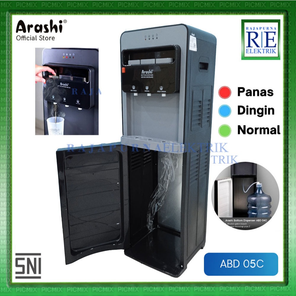 Jual ARASHI Dispenser Air Galon Bawah ABD 05C - Fungsi Panas Dingin ...