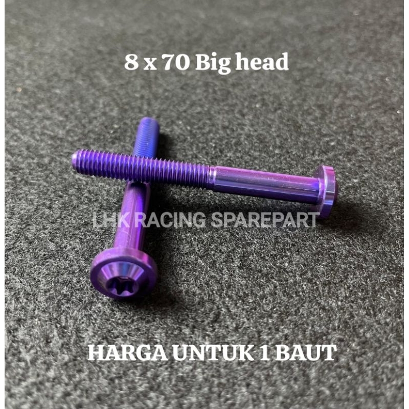Jual baut probolt titanium ukuran 8x70 drat 12 panjang 7 cm payung big head | Shopee Indonesia