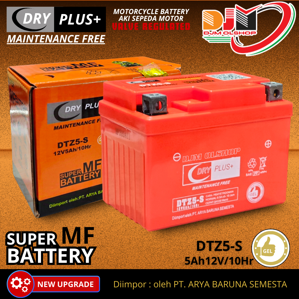 Jual Aki Kering Motor Beat Vario Scoopy DTZ5S 12V 5Ah Dry Plus | Shopee ...