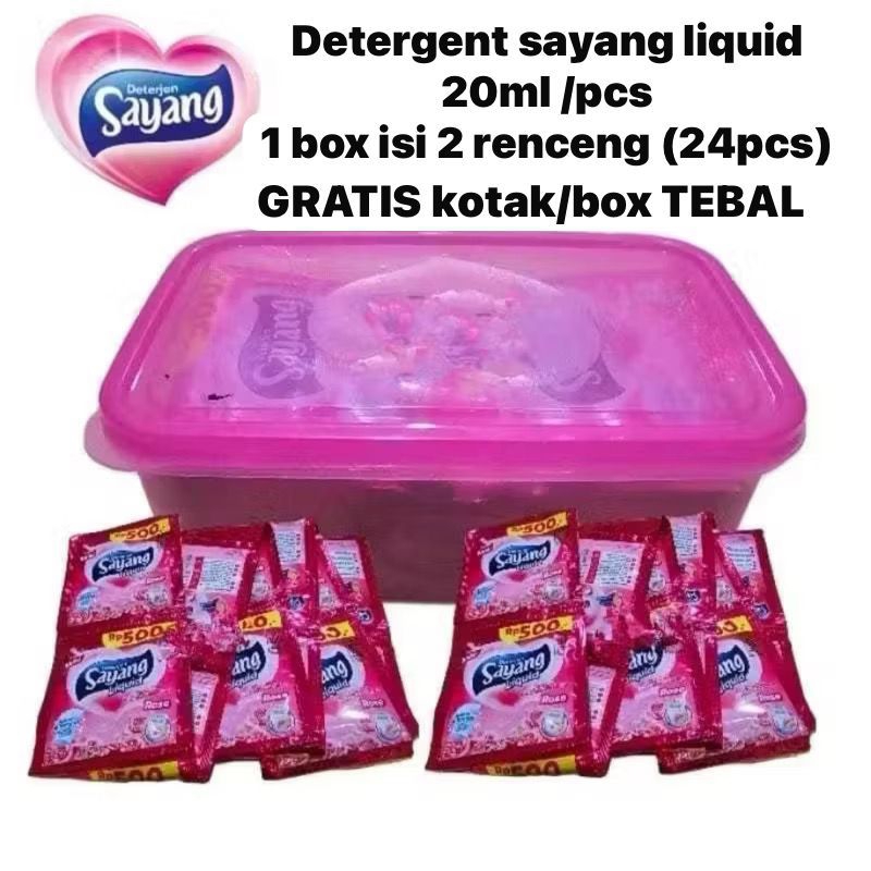 Jual GRATIS BOX TEBAL sayang liquid detergent isi 24pcs (2 renceng ...