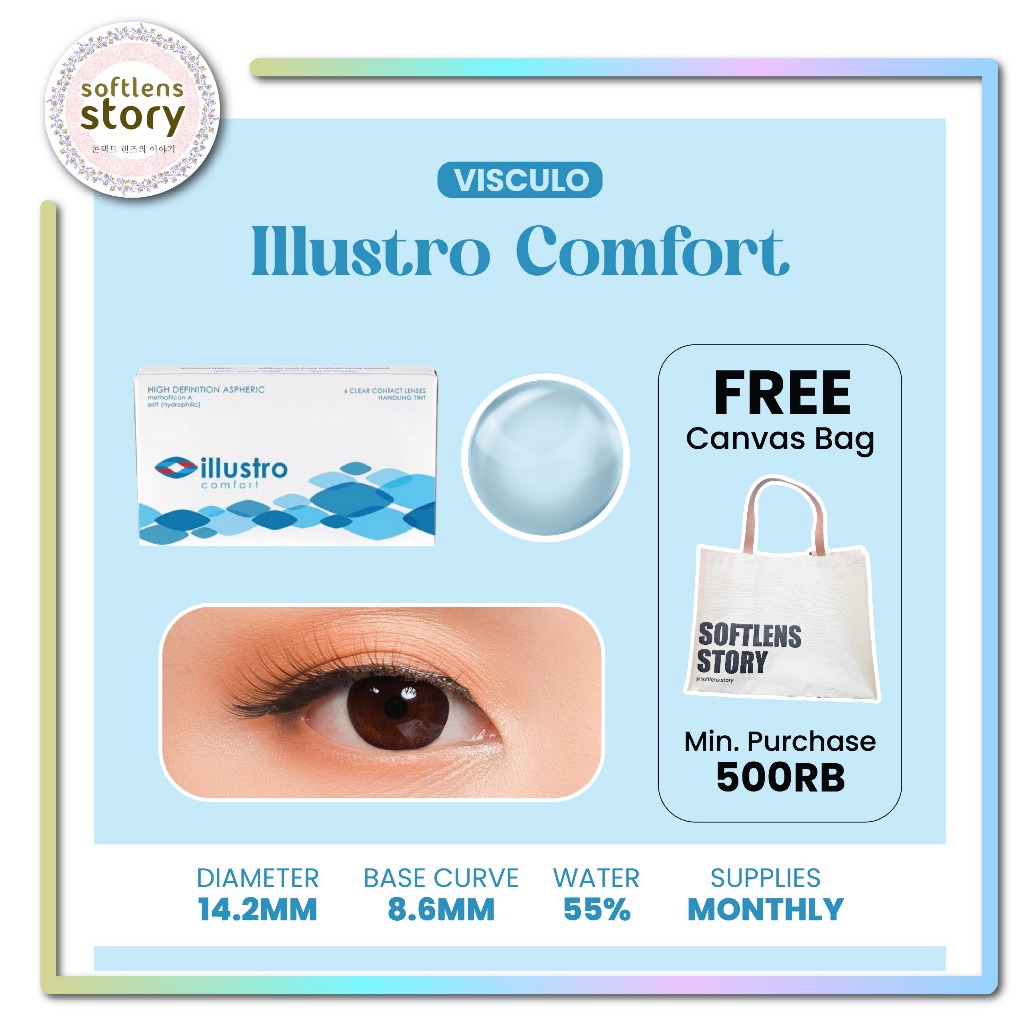 Jual Illustro Comfort 3 Pasang Softlens Bening Bulanan | Shopee Indonesia