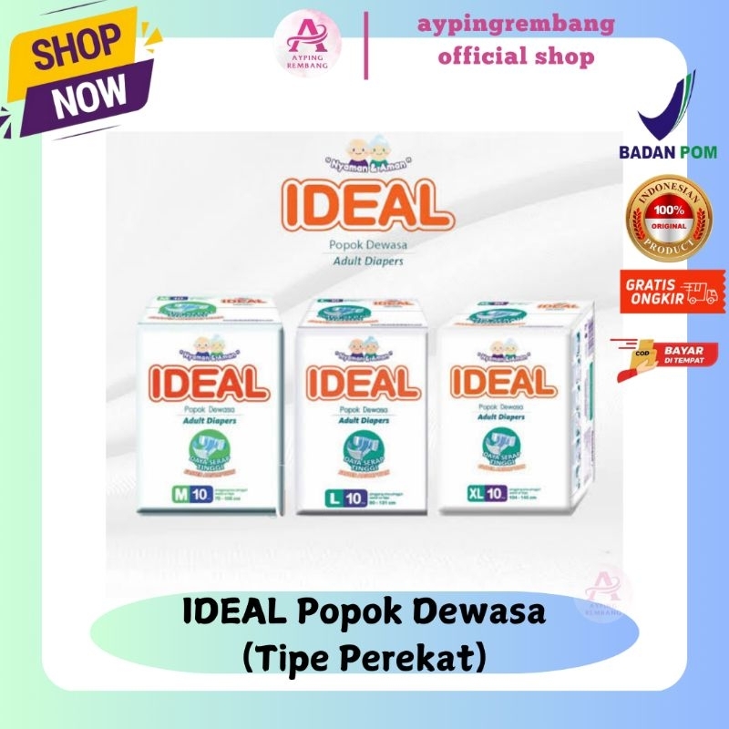 Jual IDEAL Popok Dewasa Tipe Perekat Siang & Malam | Adult Diapers ...