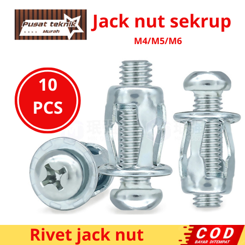 Jual Jack Nut Sekrup Nut - Rivet Plat Metal Mur Baut Drat Sekrup Fisher ...