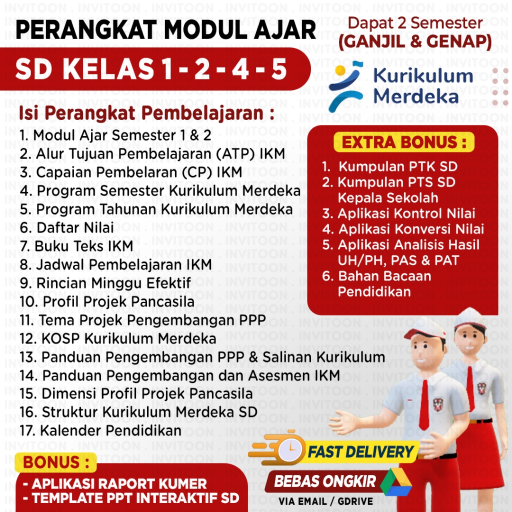 Jual Perangkat Pembelajaran Kurikulum Merdeka Sekolah Dasar (Prototipe) SD Kelas 1,2,4 dan 5 ...