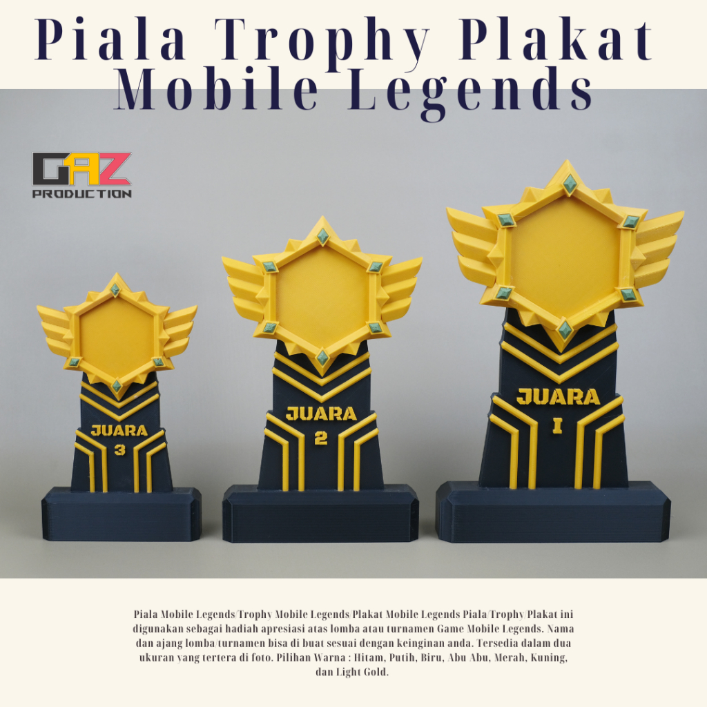 Jual Piala Trophy Plakat Mobile Legends Unik 3D Print Murah | Shopee ...