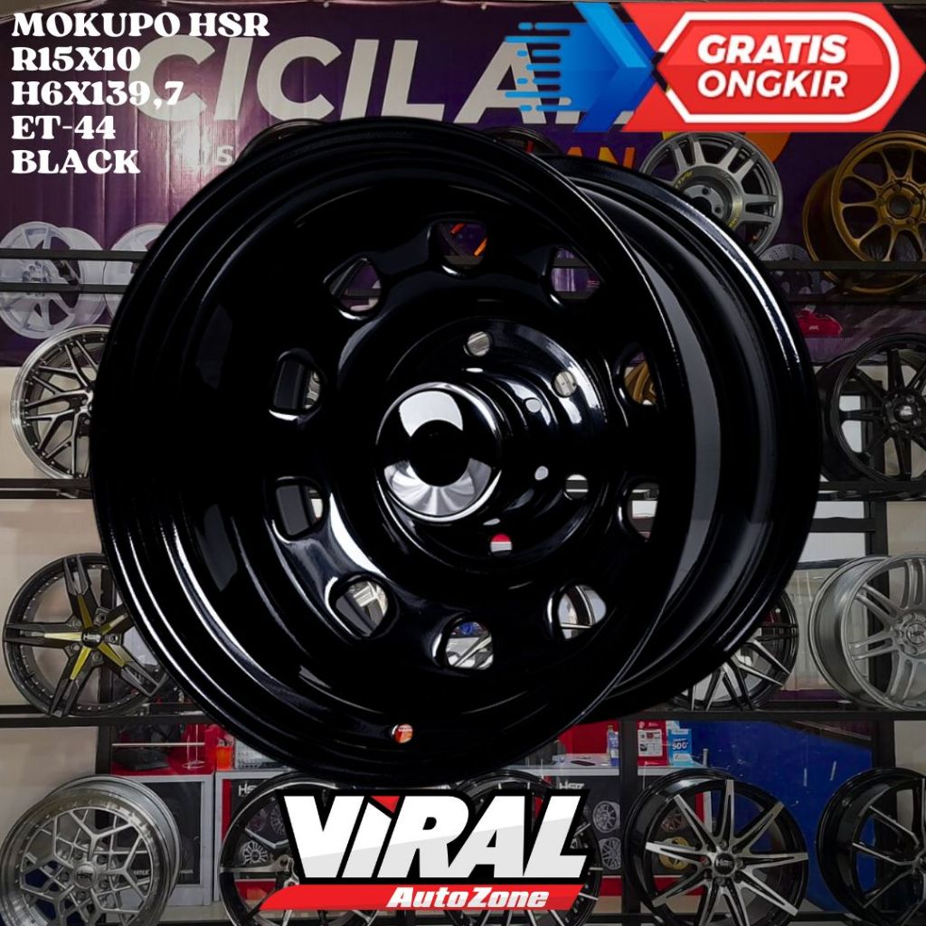 Jual Velg Mobil Celong Ring 15 HSR MOKUPO R15 LEBAR 10 LUBANG 6 ET-44 BLACK | Shopee Indonesia