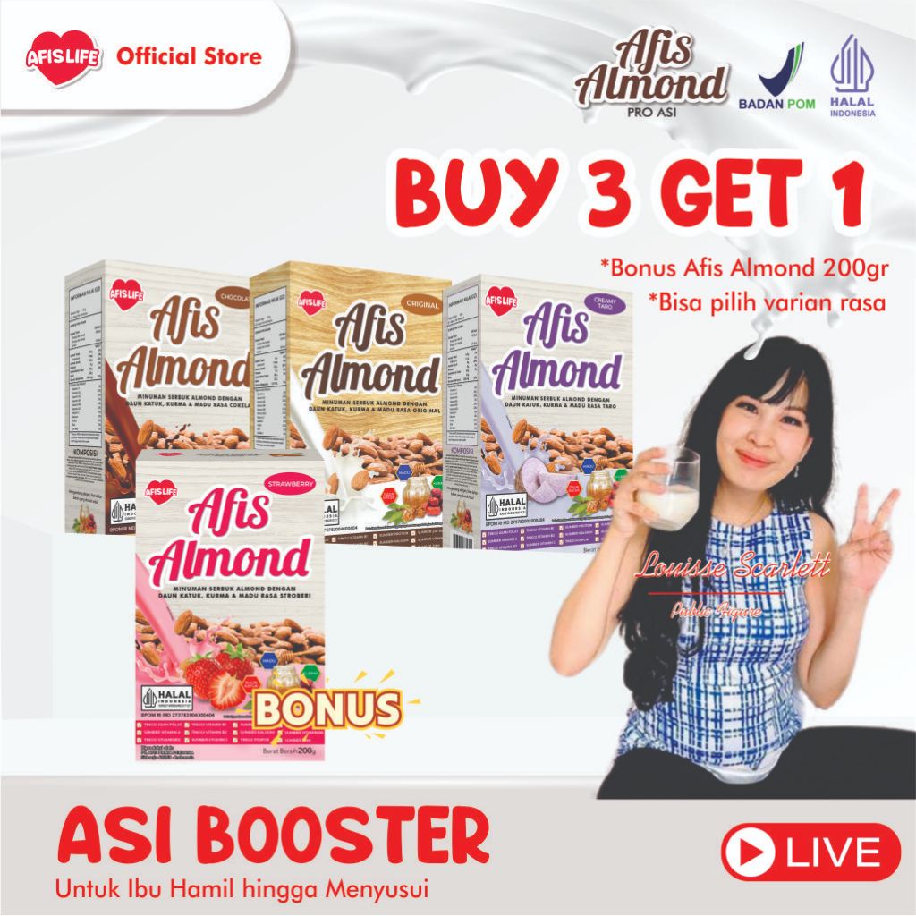 Jual Afis Almond Buy 3 Get 1 - Peningkat Pelancar ASI Booter Ibu ...