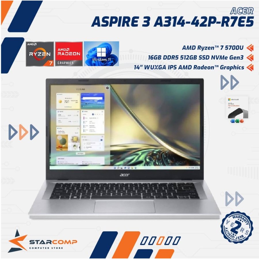Jual Acer Aspire 3 A314-42P-R7E5 AMD Ryzen 7 5700 16GB 512GB 14" WUXGA ...