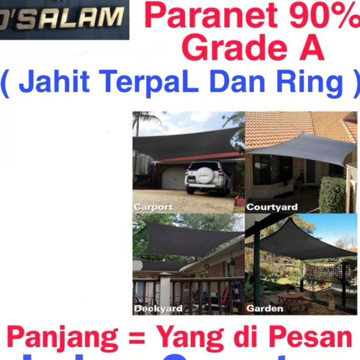 Jual Paranet 90% Grade A JAHIT TERPAL + Ring ( eceran ) Lebar 2 meter ...