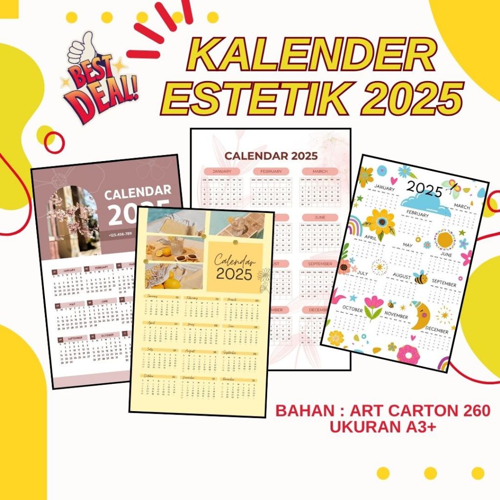 Jual Kalender Dinding 2025 | Kalender Partai | Kalender 2025 Aesthetic ...