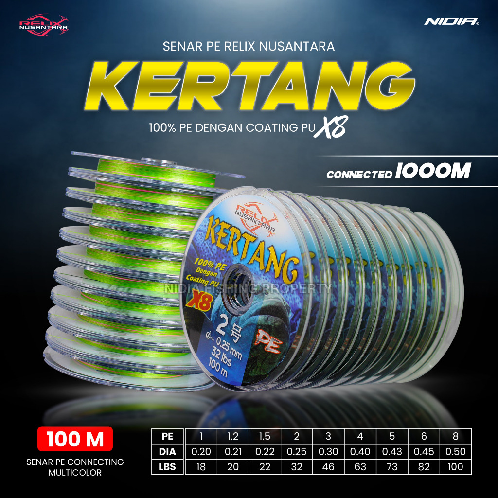 Jual EXTRA BONUS Senar pancing PE Relix Nusantara Kertang X8 100m | Shopee Indonesia