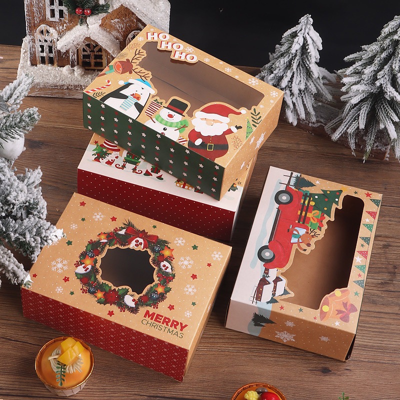 Jual Satuan Box kue muffin cupcake donat edisi Christmas Natal/ Kotak ...