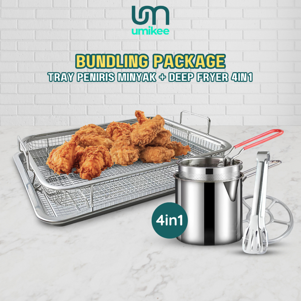 Jual [BUNDLING] UMIKEE Tray Saringan Minyak Kotak Peniris Stainless ...