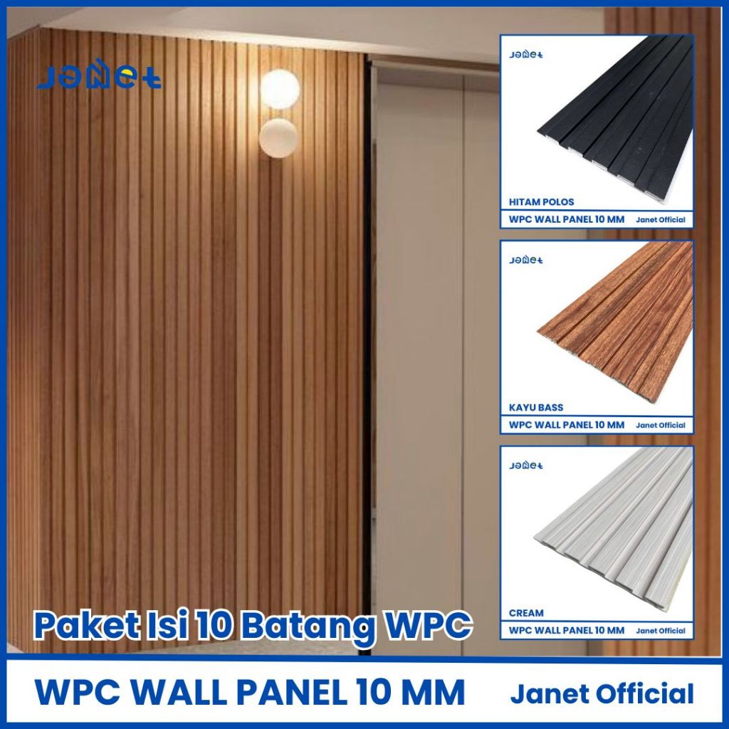 Jual (Paket 10 Batang) WPC wall Panel 10mm Dekorasi Dinding Premium Kayu | Wallpanel Woodpanel ...