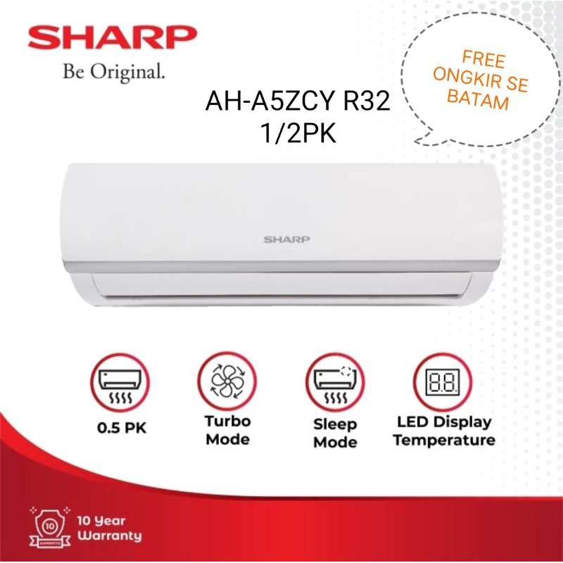 Jual AC SHARP 1/2PK AH-A5ZCY R32 TURBO COOLING ( HANYA UNIT SAJA ) GARANSI RESMI | Shopee Indonesia