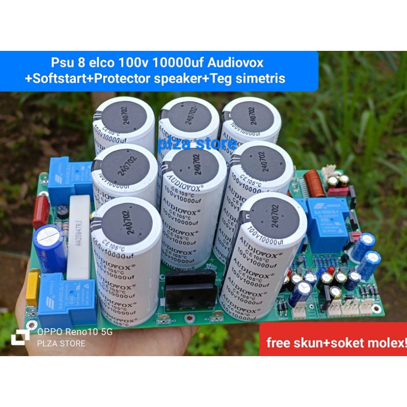 Jual Kit PSU 8 elco 100v 10000uf class AB lengkap softstar+Protector ...