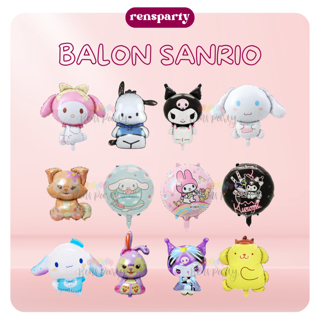 Jual BALON FOIL KARAKTER SANRIO KUROMI / MY MELODY / CINNAMOROLL ...