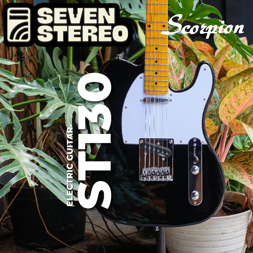 Jual Scorpion ST130 Telecaster Electric Guitar Black | Shopee Indonesia