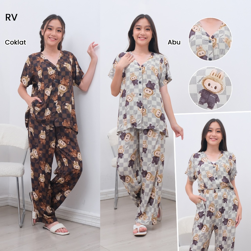Jual PIYAMA LABUBU CELPAN MATT RAYON / STELAN CELPAN LABUBU | Shopee ...