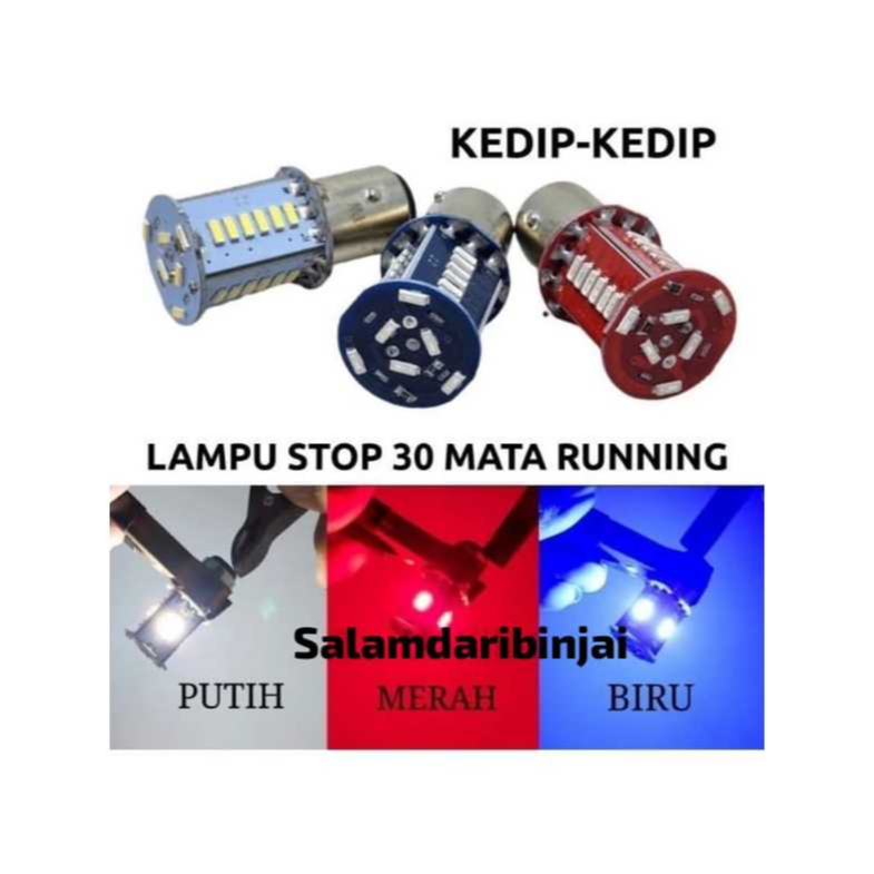 Jual Stoplamp Running Lampu Rem Belakang 30 LED Universal Running Kedap Kedip Model Jagung PNP ...