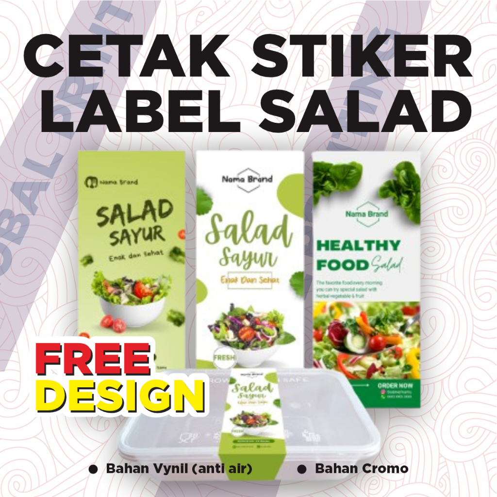 Jual Stiker label box salad buah custom - Free design | Shopee Indonesia