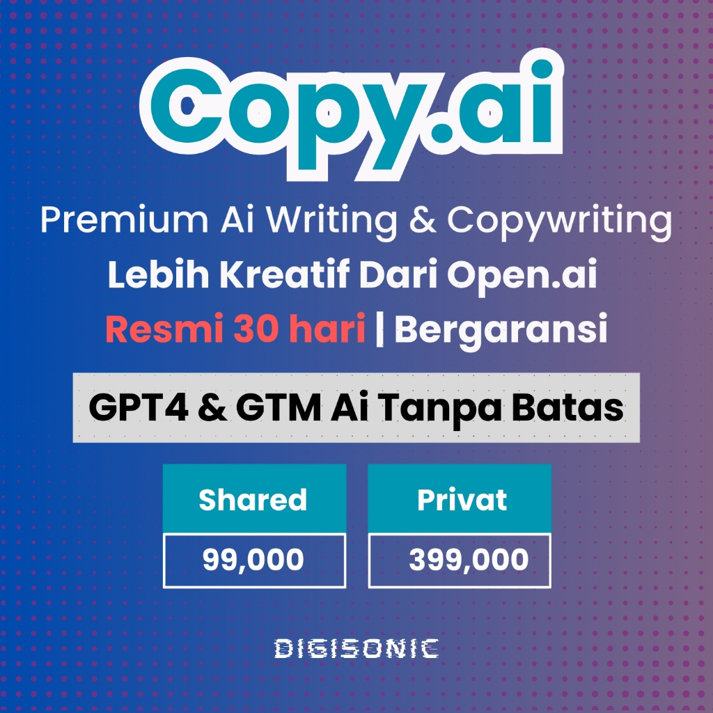 Jual COPY AI GPT4 PRO LOGIN WEB COPY AI RESMI FULL GARANSI 30 HARI | Shopee Indonesia