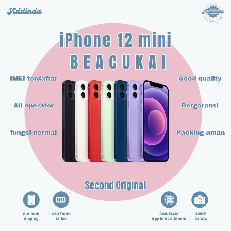 Jual Apple iPhone 12 Mini 64GB/128GB/256GB (IMEI TERDAFTAR BEA CUKAI) Seken original | Shopee ...