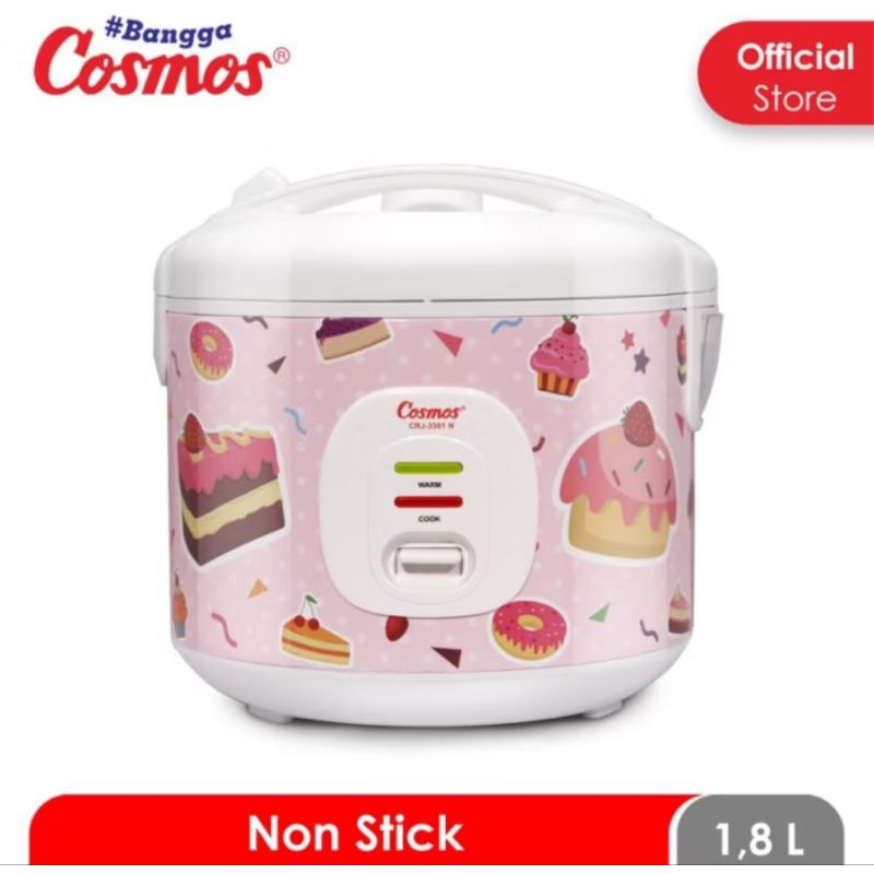 Jual Magic Com Rice Cooker Cosmos CRJ 3301 NC 1,8 Liter Anti Lengket ...