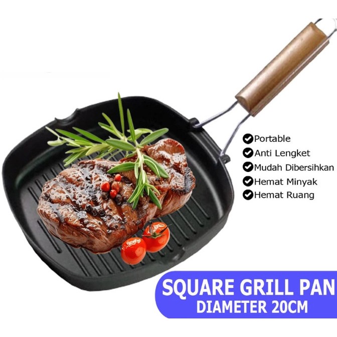 Jual PANCI lipat Grill Pan 20 Cm Teflon Wajan BBQ Bakaran Sate ...