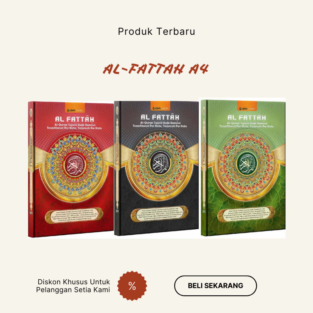 Jual Alquran Al Fattah A4 Terjemah Per Kata Rumi Latin Kode Tajwid ...