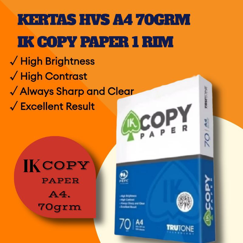 Jual Kertas IK Copy Paper A4 70grm ( Kertas HVS ) | Shopee Indonesia