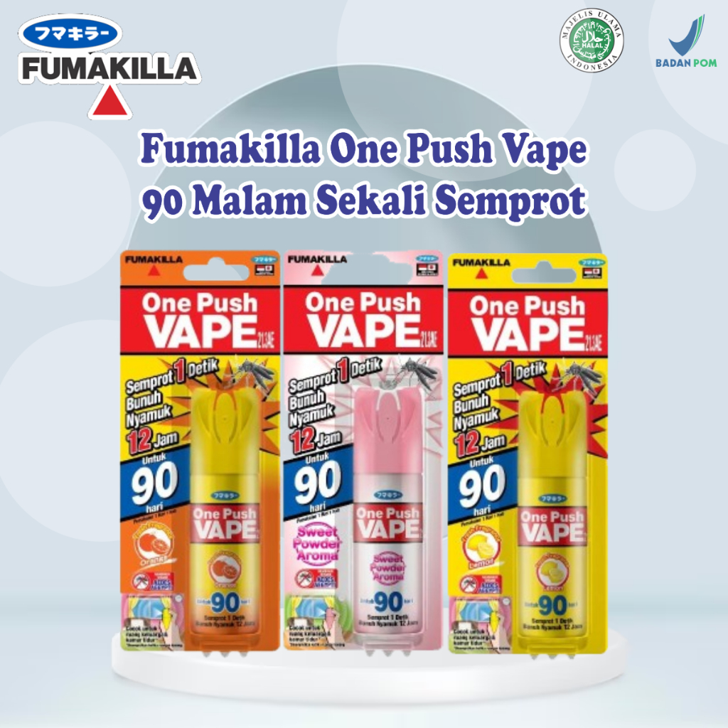 Jual Fumakilla One Push Vape 90 Malam Obat Nyamuk Sekali Semprot ...