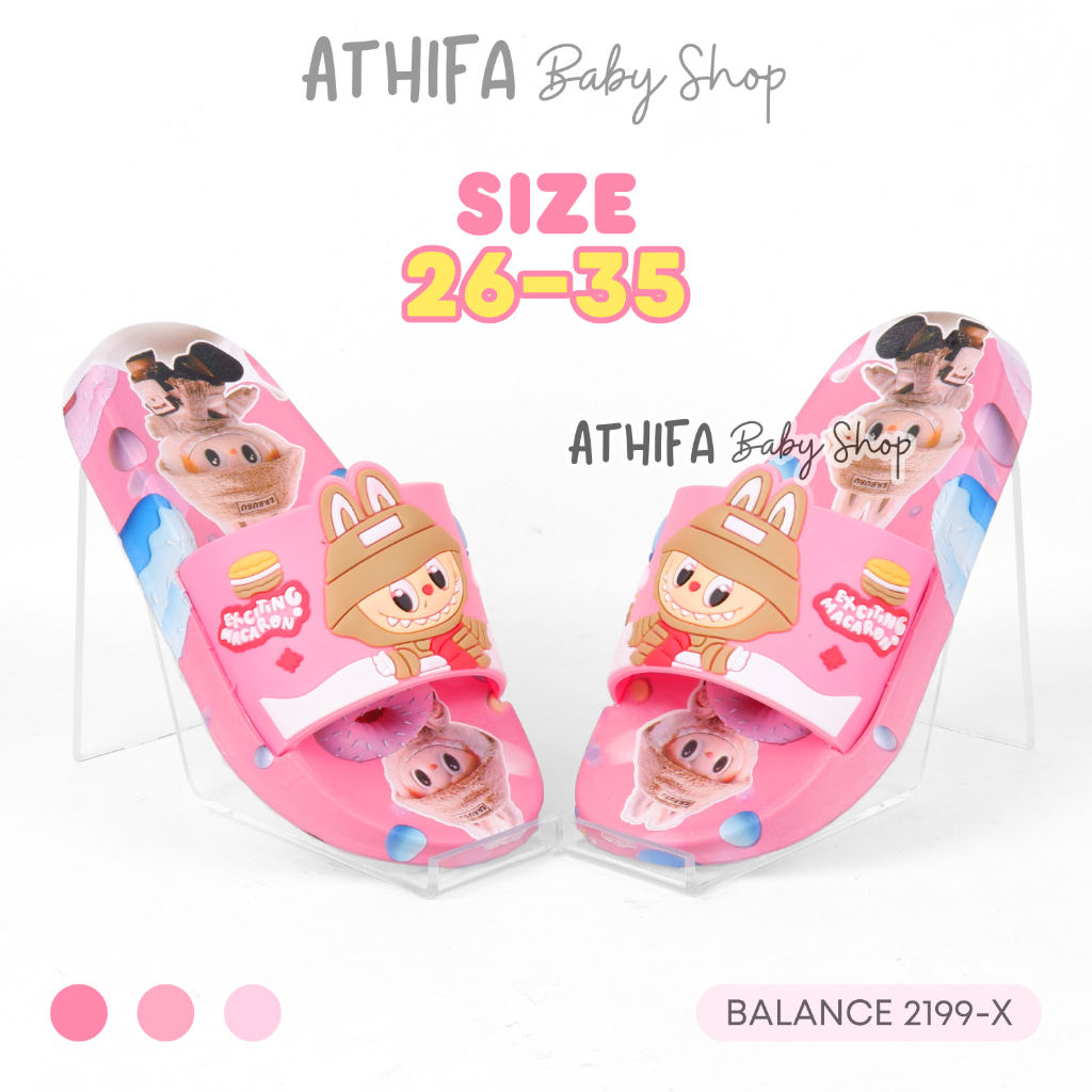 Jual Sandal Labubu Anak Perempuan Sendal Slop Karet Karakter Lucu Usia ...